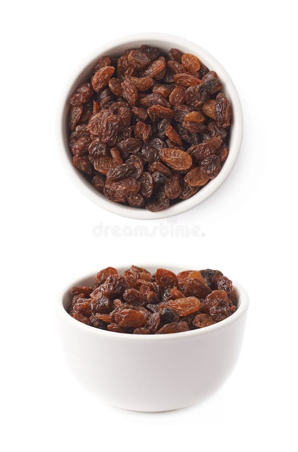 Cup Filled With Raisins Isolated Stock Photo - Image of background ...