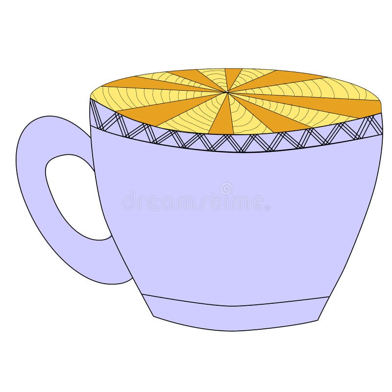 Cup with Floral Vintage Design Elements. EPS10 Vector. Stock Vector ...