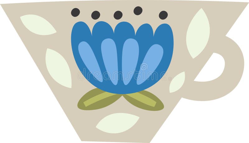 Cup with Flower stock vector. Illustration of flower - 306484804