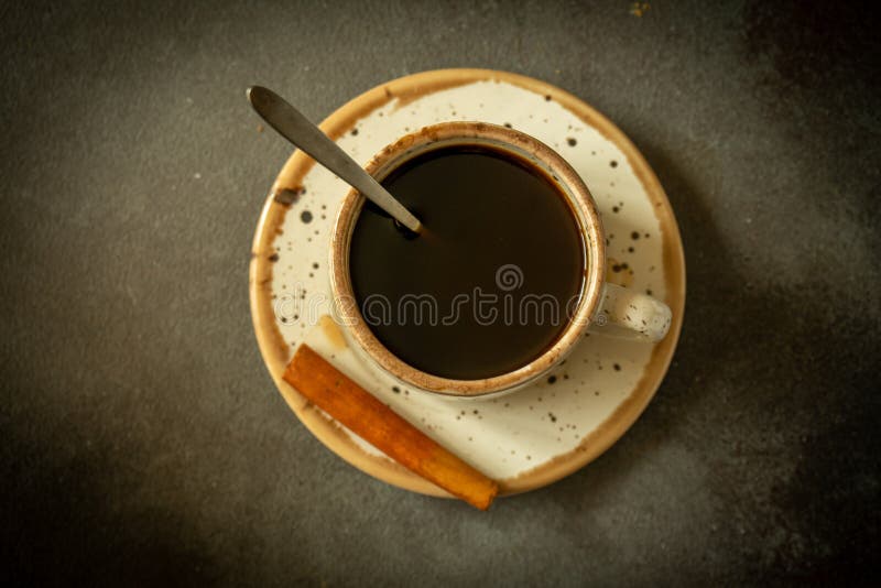 A Cup of Fragrant Coffee Shot from Above Stock Photo - Image of life ...