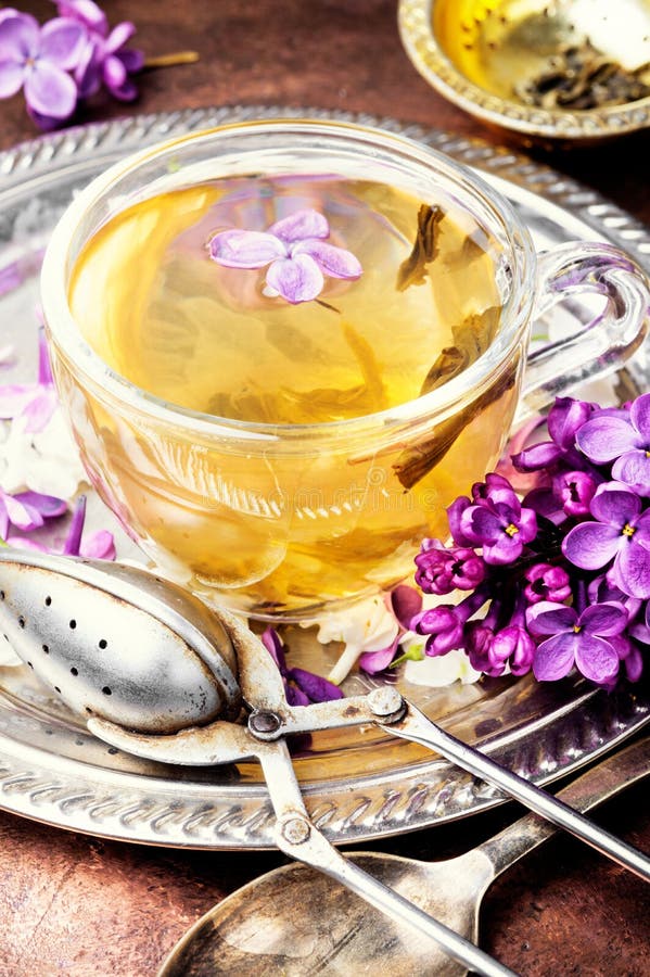 Tea with lilac flavor stock photo. Image of herb, bunch - 115921998