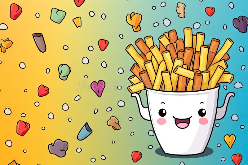 A Cup of French Fries with a Smiley Face on it. Generative Ai Stock ...