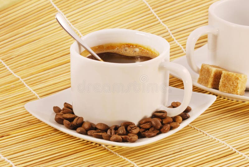 Cup of fresh brewed coffee stock image. Image of coffee - 12557105