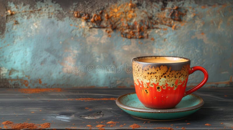 Cup of Fresh Coffee, on an Abstract Background Stock Illustration ...