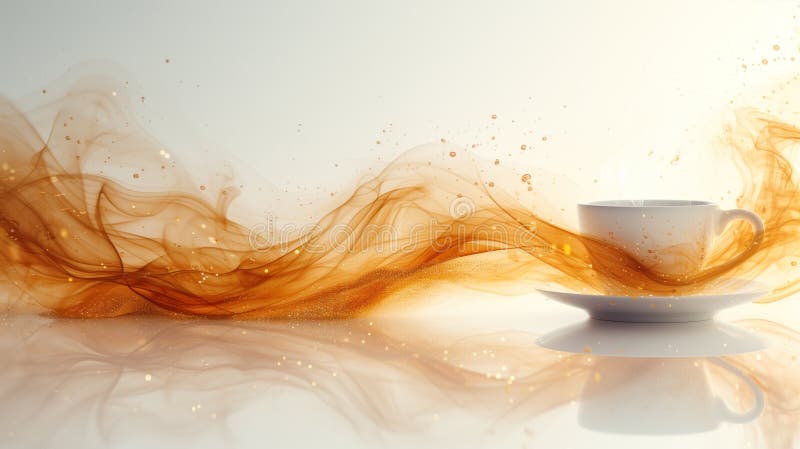 Cup of Fresh Coffee, on an Abstract Background Stock Illustration ...