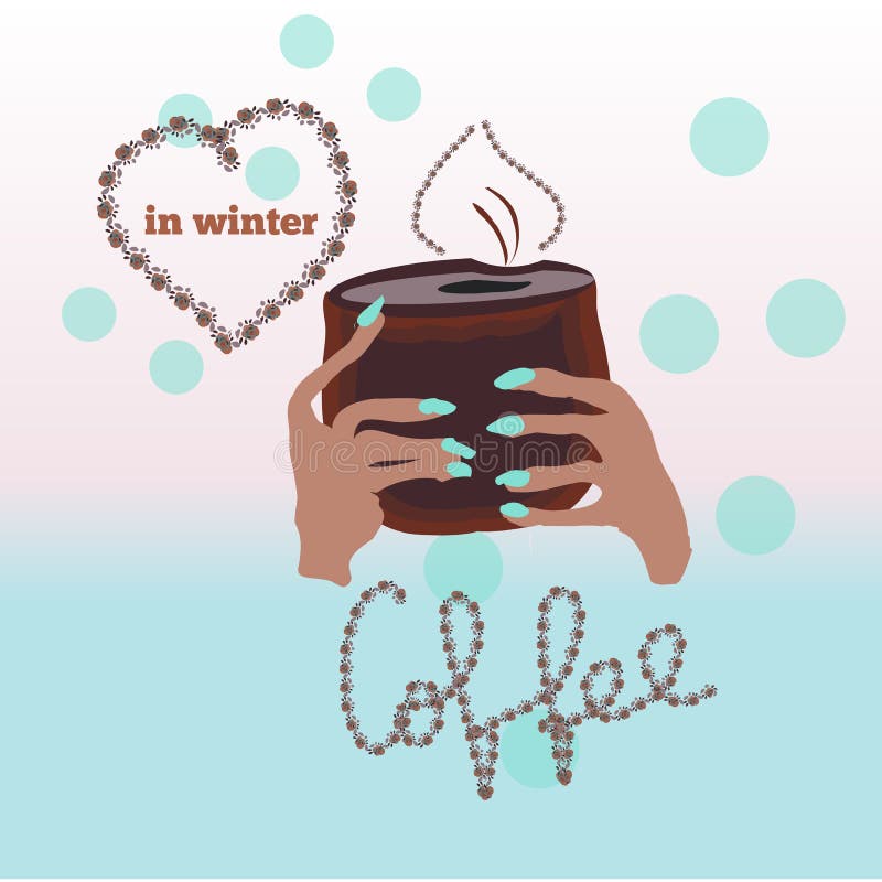 Cup of Fresh Coffee in Cold Winter Stock Vector - Illustration of break ...