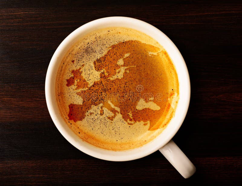 Cup of Fresh Espresso on Table Stock Image - Image of drink, brown ...