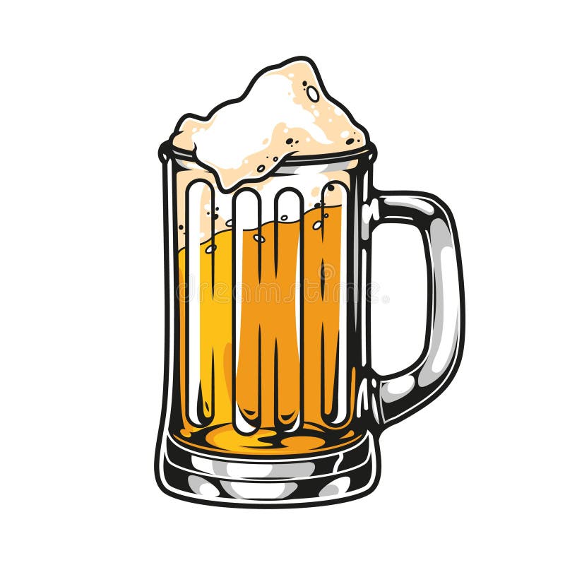 Cup Of Fresh Lager Beer Concept Stock Vector Illustration Of Glass