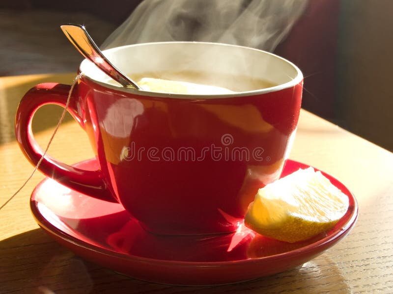 Cup of fresh tea stock photo. Image of dished, steam, piece - 9254752