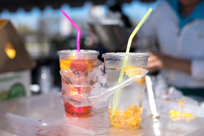 Cup of Fruit and Lemonade stock photo. Image of cold - 90347476