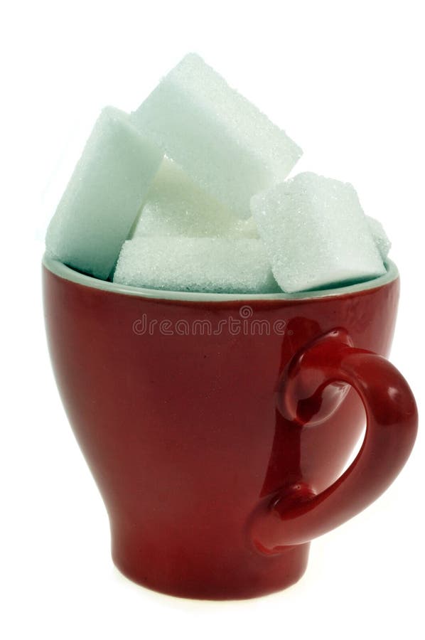 A Cup Full Of Sugar In Pieces Stock Photo - Image of sugar, white ...