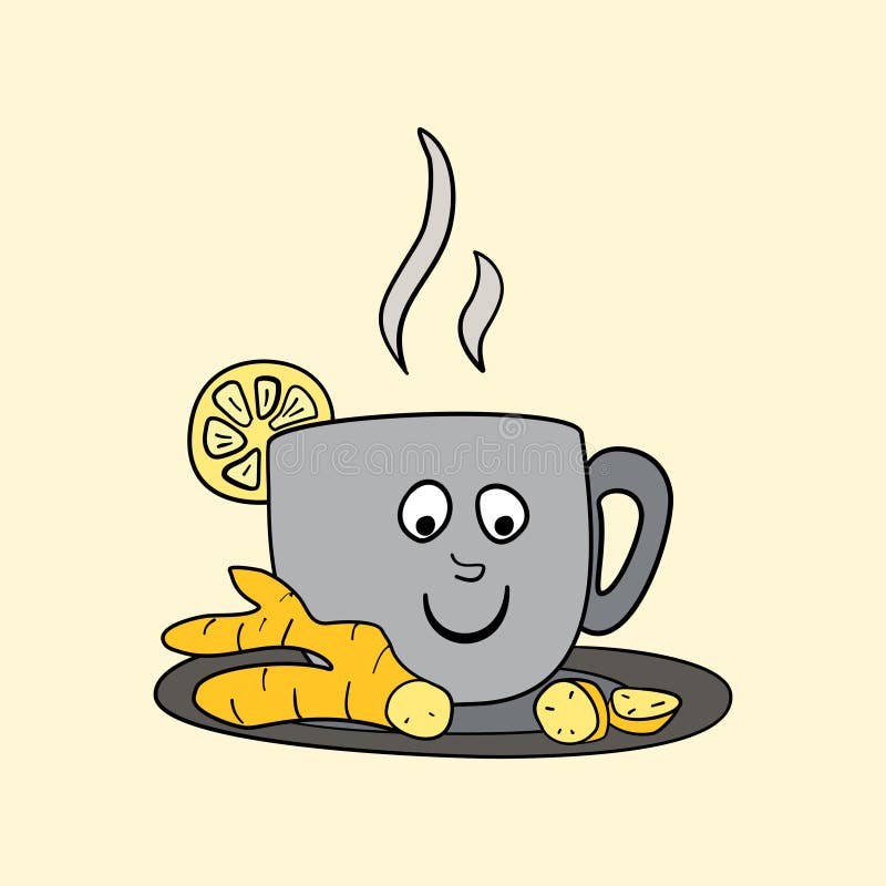Ginger Lemon Tea Recipe Stock Illustrations – 85 Ginger Lemon Tea ...