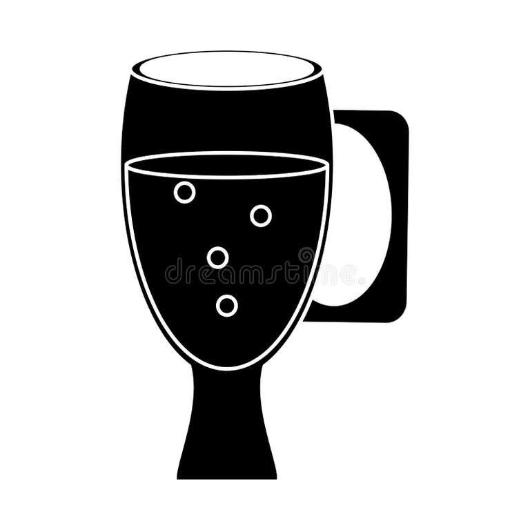 Cup Glass Refreshment Cold Liquid Pictogram Stock Vector - Illustration ...