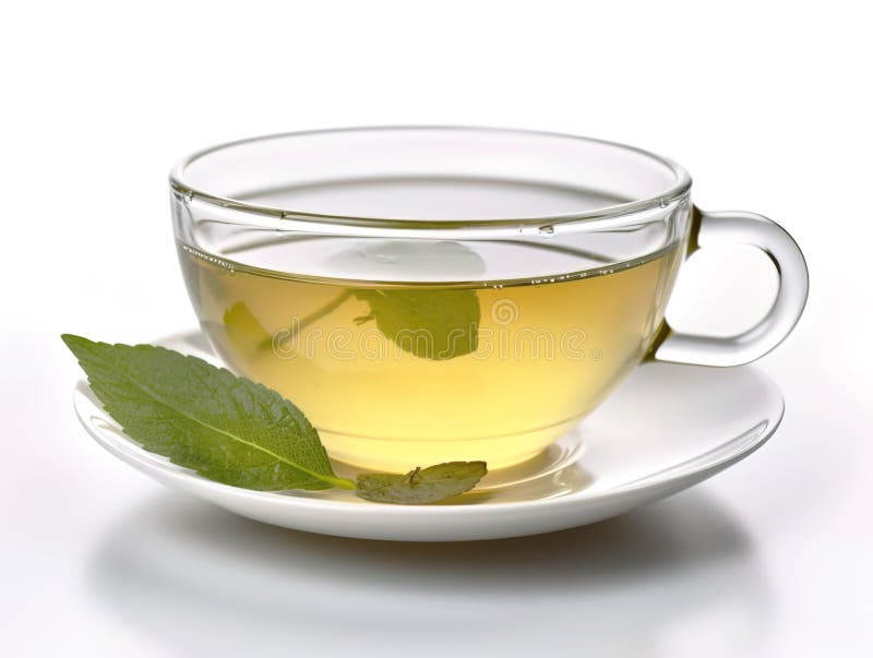 Cup of Green Tea Isolated on White Background. Stock Photo - Image of ...