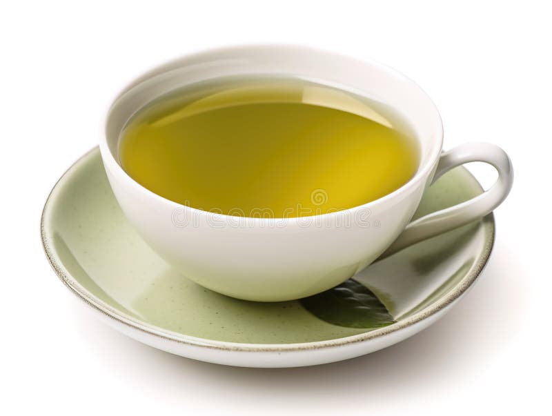Cup of Green Tea Isolated on White Background. Stock Image - Image of ...