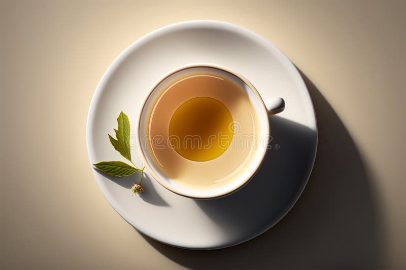 A Cup of Green Tea Top View, Minimal Design. Generative AI Stock ...