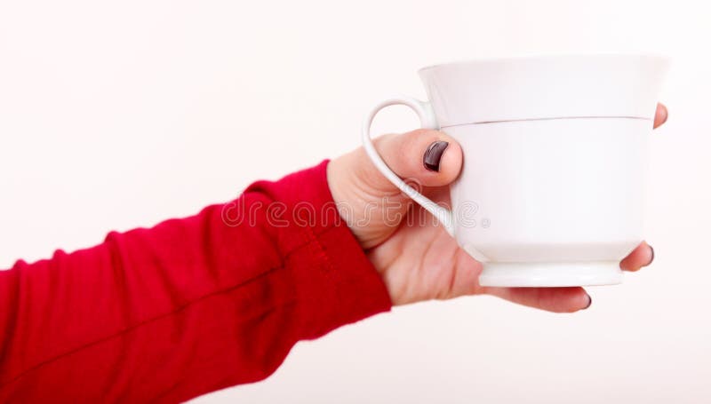 Cup and hand stock image. Image of brown, hold, casual - 11531969
