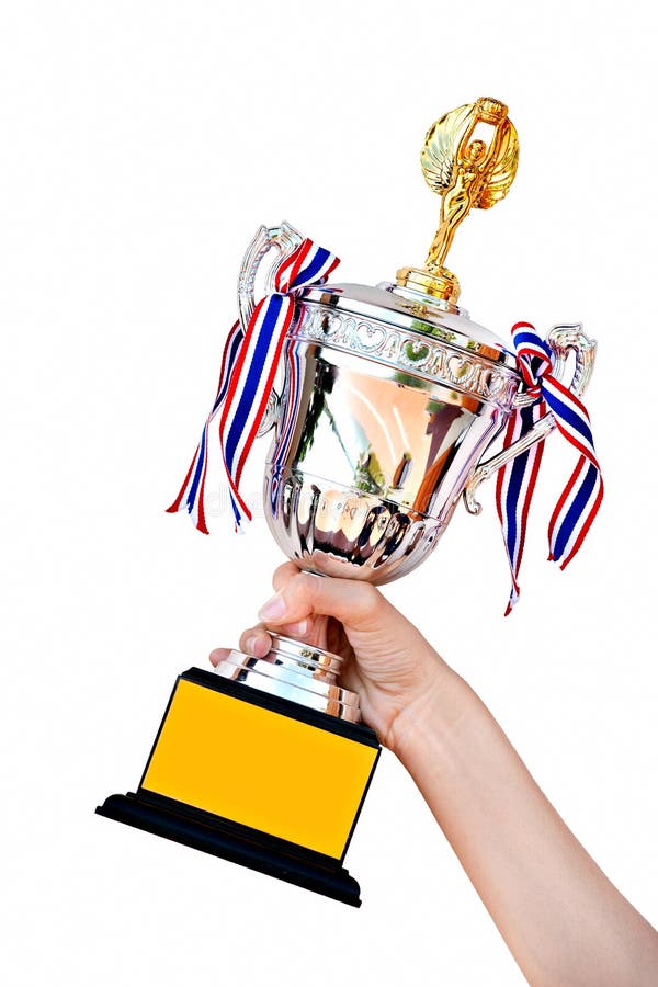 Cup in hand stock photo. Image of hand, achieve, metallic - 19543462