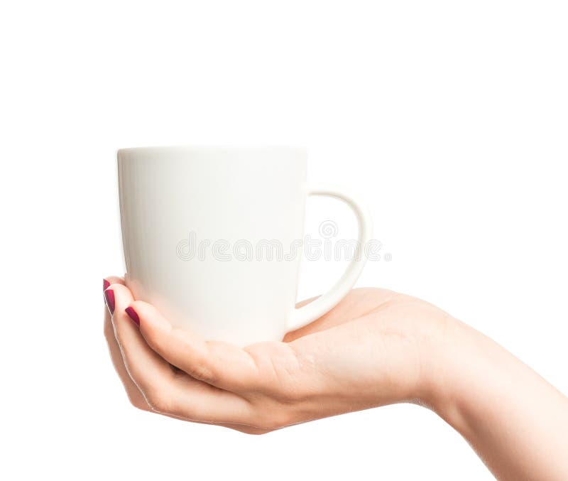 Coffee cup in female hand stock image. Image of heat - 31520255
