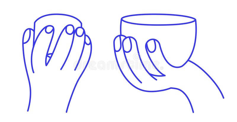 Cup in Hand Doodle Icon. Contour Vector Illustration Stock Vector ...