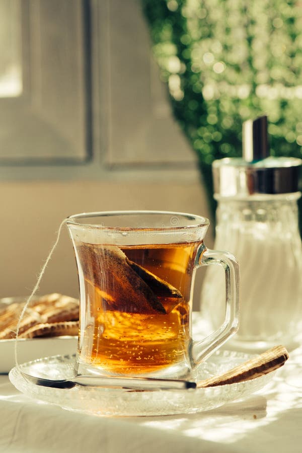 Cup of Healthy Tea Over Breakfast Table Stock Image - Image of ...