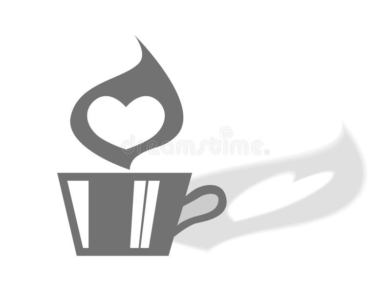 Cup with heart stock vector. Illustration of handle, espresso - 8787513