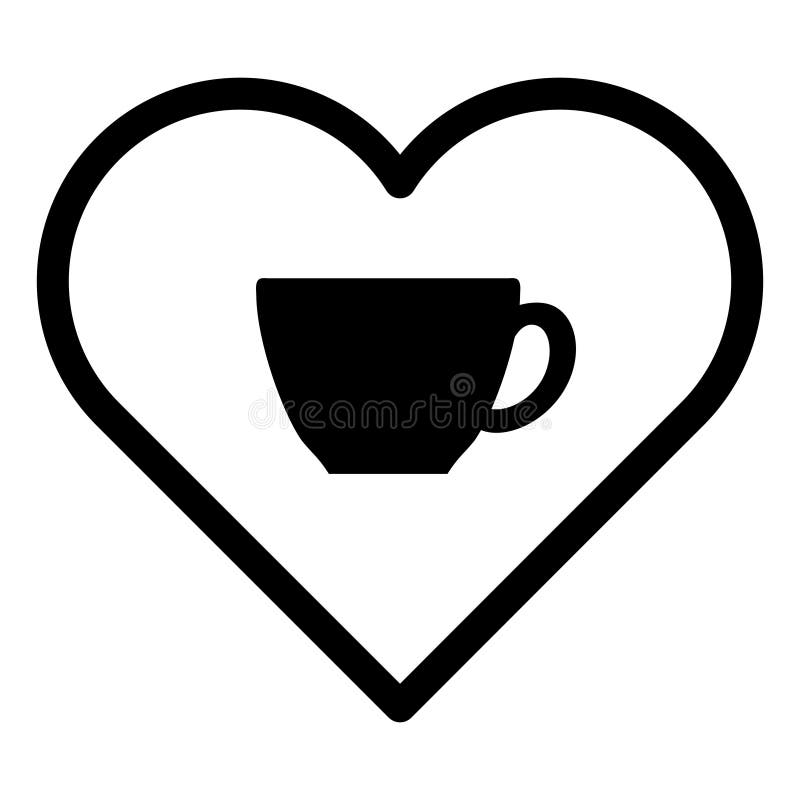 Cup and heart stock vector. Illustration of coffee, symbol - 162926573