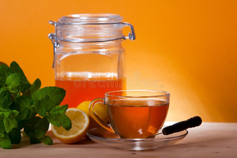 Cup Of Herbal Tea And Honey Picture. Image: 19303727