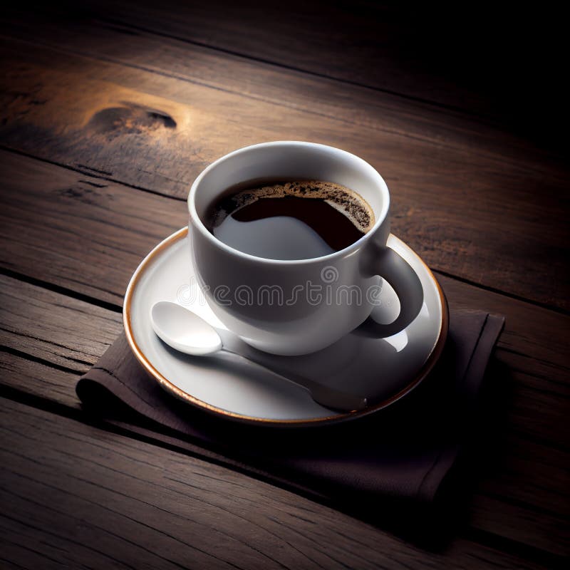 Cup of Hot Black Coffee. Illustration Generative AI Stock Illustration ...