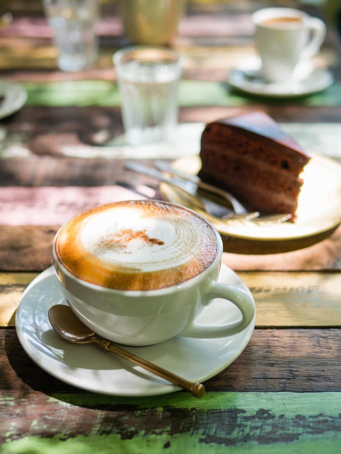Cup of Hot Cappuccino Coffee Stock Photo - Image of aroma, morning ...