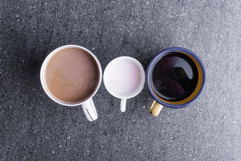 The Cup of Hot Coffee with Different Taste Stock Photo - Image of ...