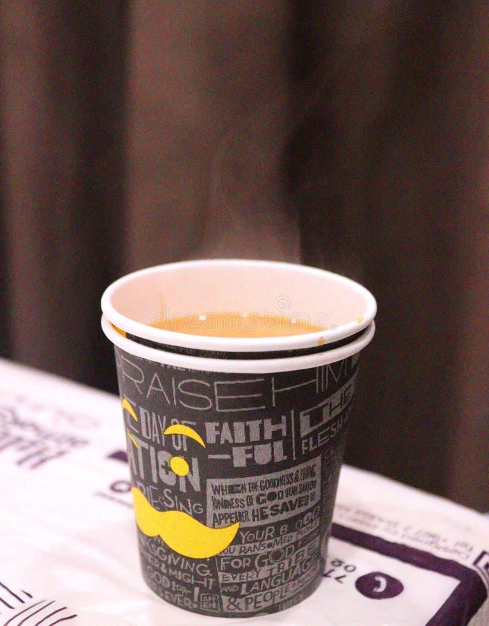 A Cup of Hot Coffee with Smoke Stock Photo - Image of strawnrefreshing ...