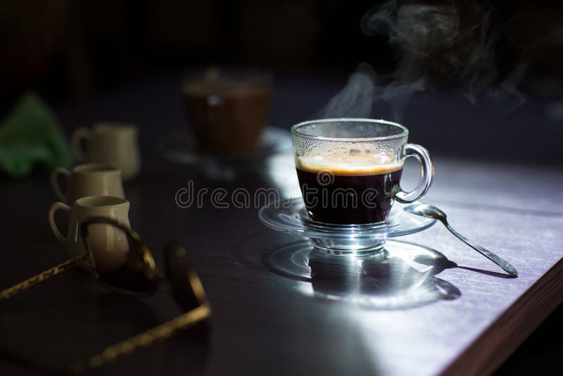 Cup of Hot Coffee on the Table Stock Photo - Image of beverages ...