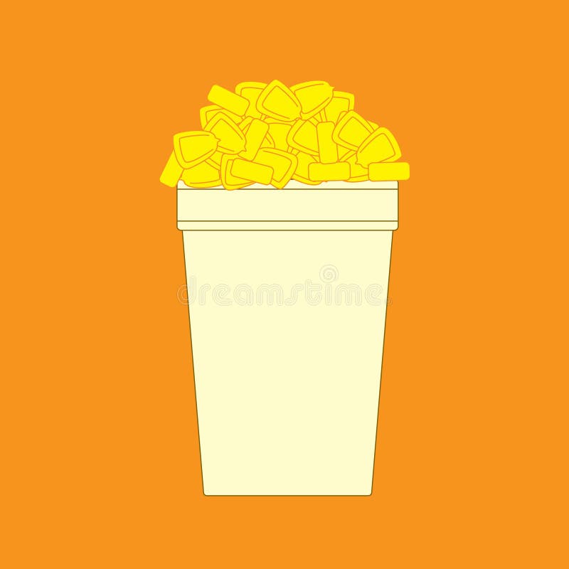 Cup of Hot Fresh Boiled Corn. Fast, Tasty, and Tasty Meal Stock Vector ...