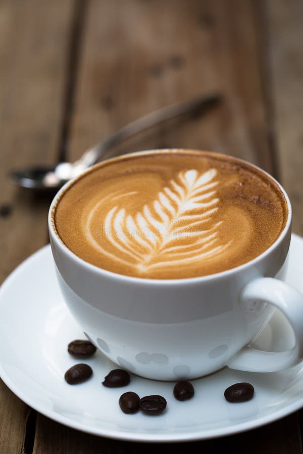 Cup of Hot Latte Art Coffee Stock Photo - Image of dark, drink: 46246234