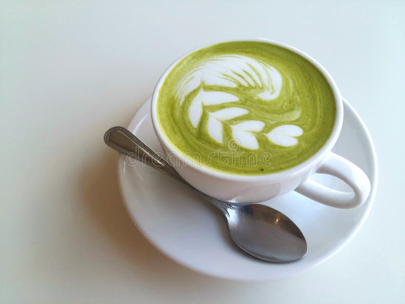 A Cup of Hot Matcha Latte so Delicious on White Stock Image - Image of ...