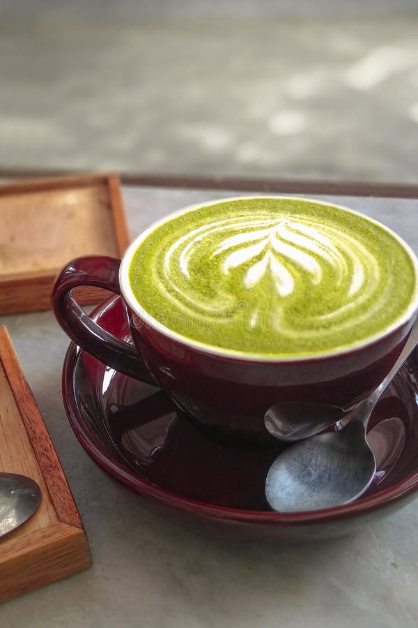 A Cup of Hot Milk Green Tea on the Table is Perfect for a Workmate ...