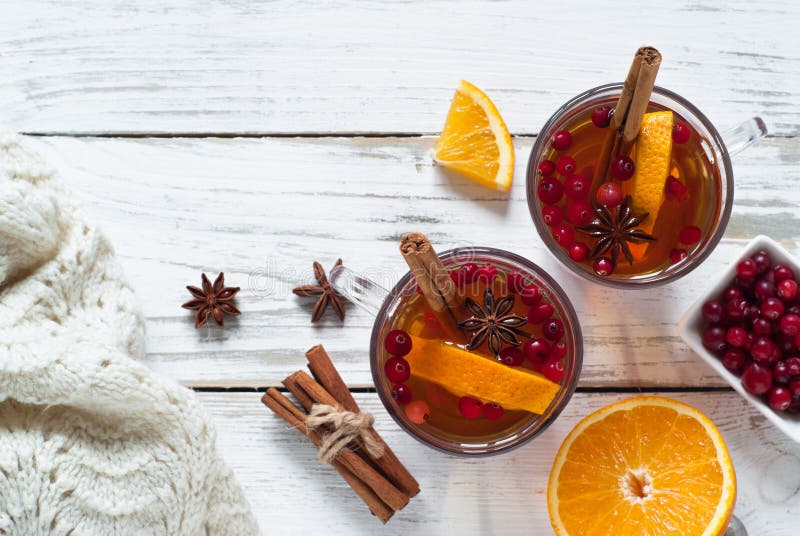 Cup of Hot Tea with Fruit and Spices. Stock Image - Image of copy ...