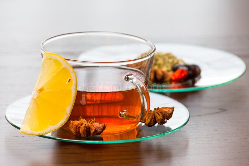 Cup of hot tea with lemon. stock image. Image of beverage - 49613693