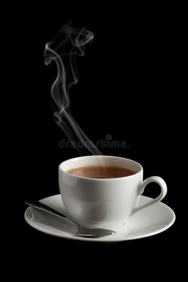 Cup of Hot Tea with Steam Isolated Stock Photo - Image of rise, curve ...