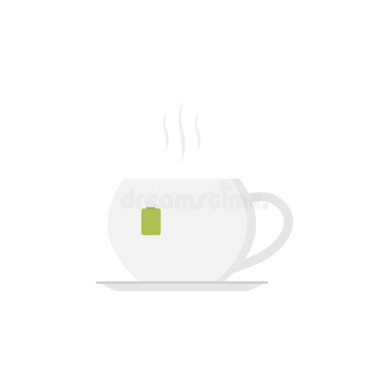 Cup of Hot Tea. Vector Flat Design, Isolated on White Background.Drink ...