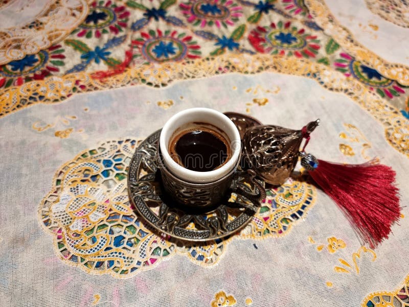 A Cup of Hot Turkish Coffee Style Stock Image - Image of coffee, design ...