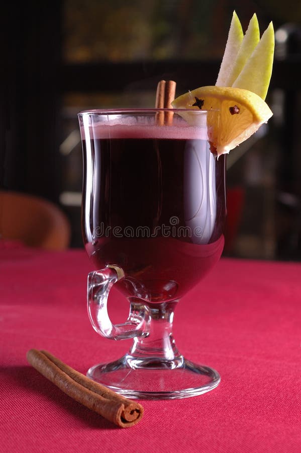 Cup of hot wine stock photo. Image of cane, alcohol, ingredient - 9915148