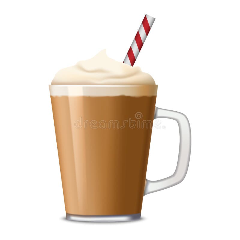 Cup of Ice Coffee Icon, Realistic Style Stock Vector - Illustration of ...