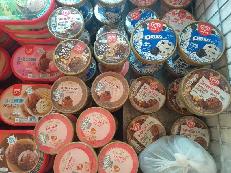 Cup of Ice Cream in a Big Chiller Editorial Stock Photo - Image of ...