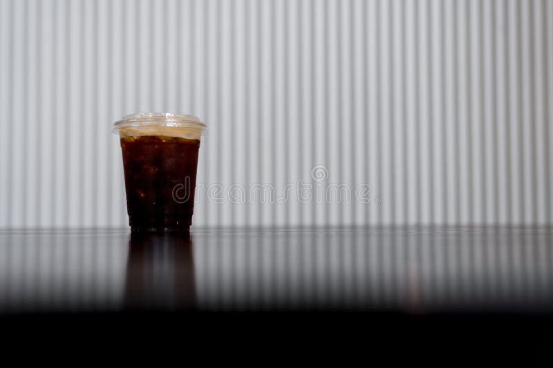 A Cup of Iced Coffee with a Clear Plastic Cup Stock Image - Image of ...