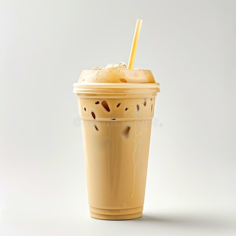 A Cup of Iced Coffee with a Straw Stock Photo - Image of straw ...