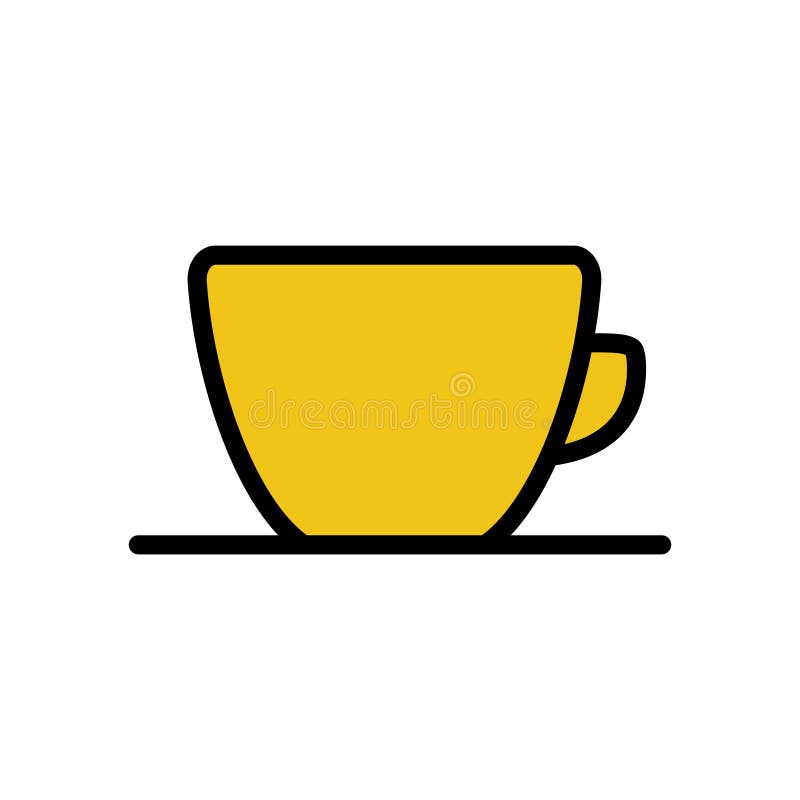 Cup Icon Line Isolated on White Background. Black Flat Thin Icon on ...