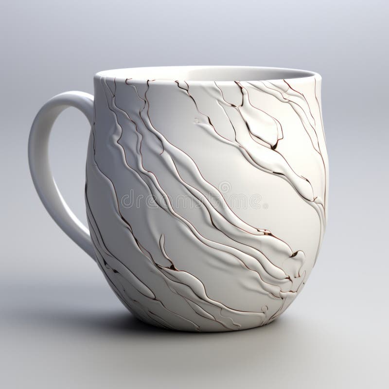 Realistic Cracked Mug with Hyper-detailed Renderings Stock Illustration ...