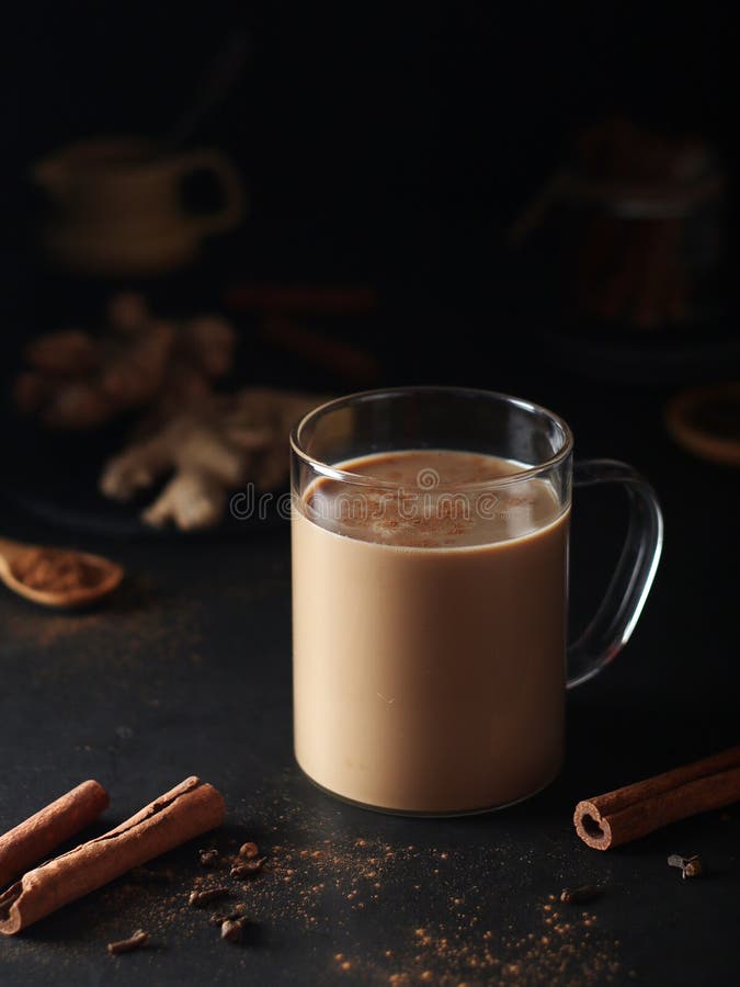 A Cup with Masala Chai in Low Key Stock Image - Image of food, masala ...